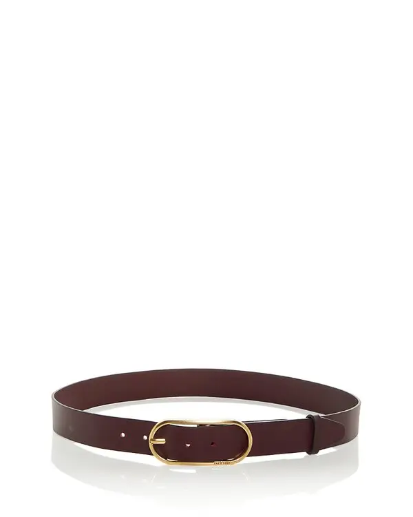 Rag & Bone Rounded Rebound Leather Belt - Bordeaux