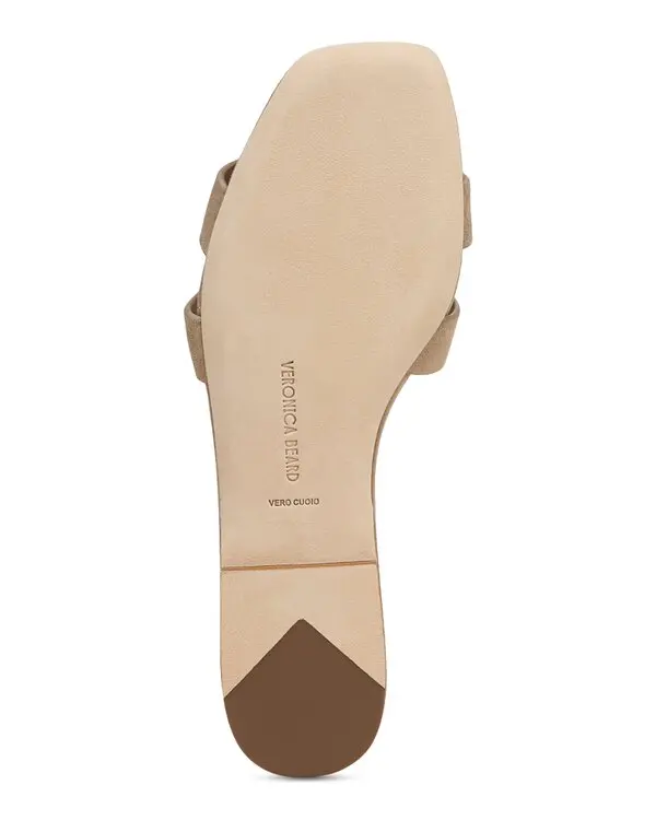 Veronica Beard Via Suede Slides - Sand