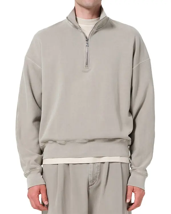 AGOLDE Idris Quarter Zip Sweatshirt - Wicker