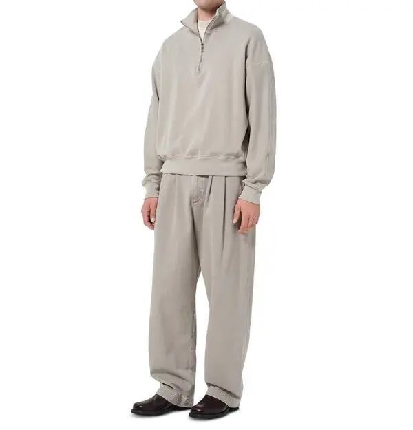 AGOLDE Idris Quarter Zip Sweatshirt - Wicker