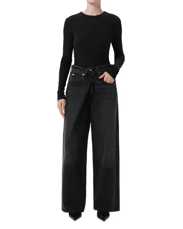 AGOLDE Vana Fold High-rise Wide-leg Jeans - Arcane