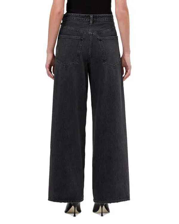 AGOLDE Vana Fold High-rise Wide-leg Jeans - Arcane