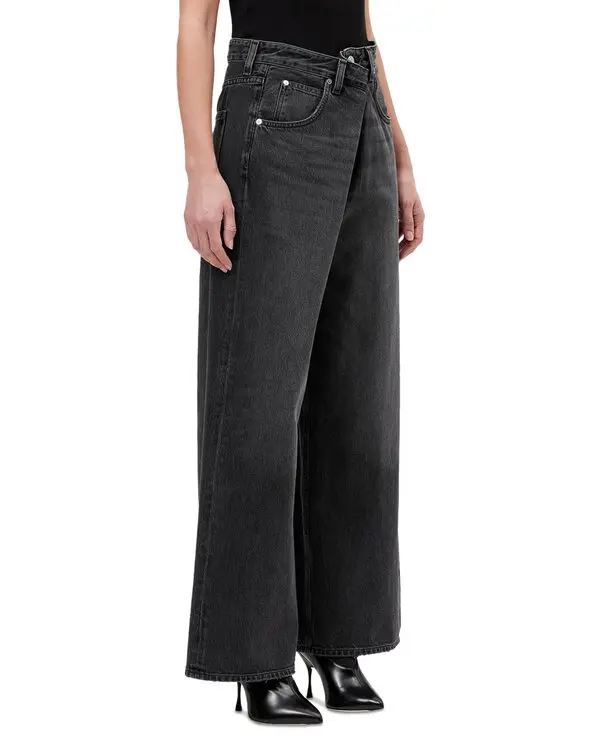 AGOLDE Vana Fold High-rise Wide-leg Jeans - Arcane