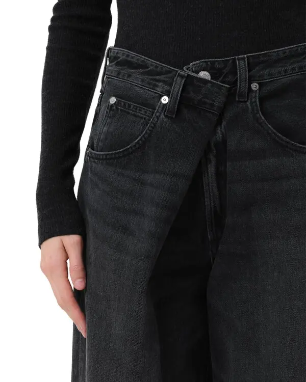 AGOLDE Vana Fold High-rise Wide-leg Jeans - Arcane