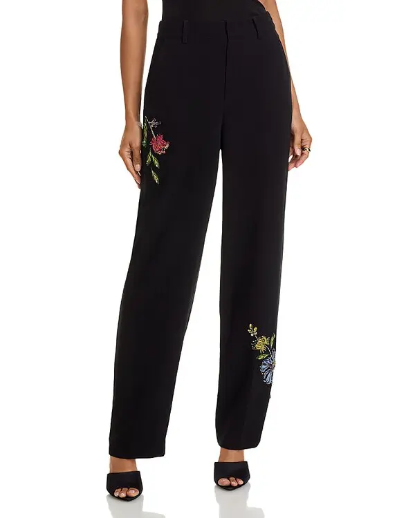 Cinq À Sept Floral Mixed Media Harlan Pants