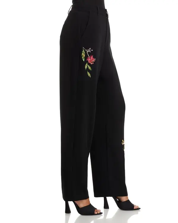 Cinq À Sept Floral Mixed Media Harlan Pants