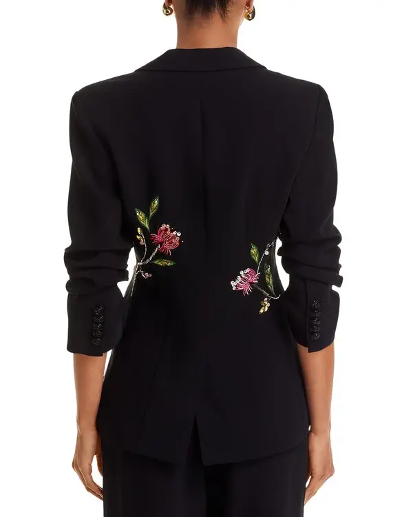 Cinq À Sept Floral Embroidered Blazer - Black/ Multi