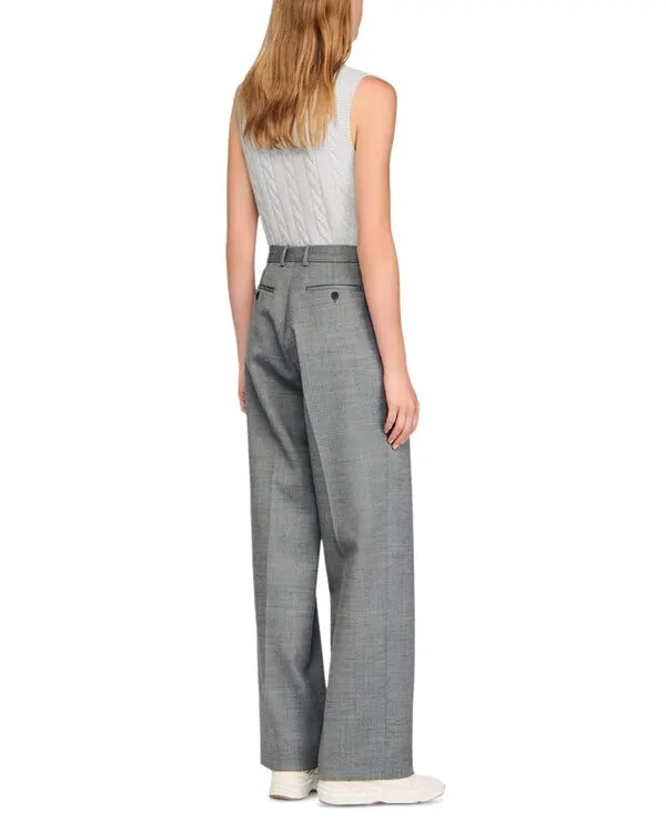 Sandro Straight Leg Trousers - Grey