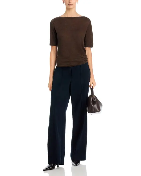 Majestic Filatures Linen Boat Neck Top