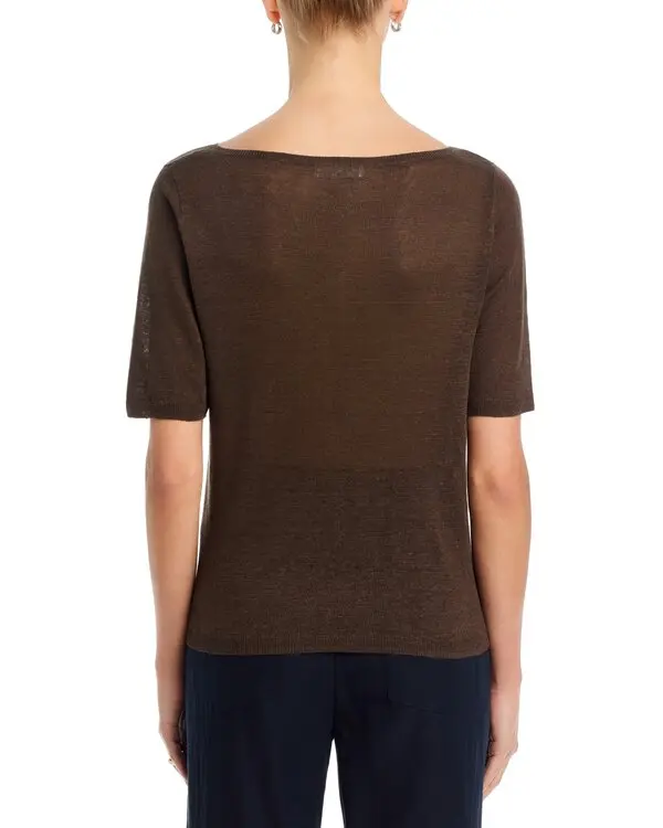 Majestic Filatures Linen Boat Neck Top