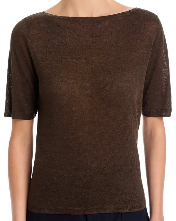 Majestic Filatures Linen Boat Neck Top
