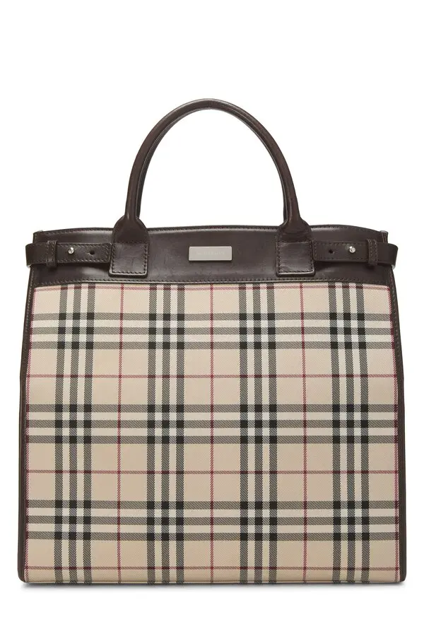 Burberry House Check Convertible Tote - Brown