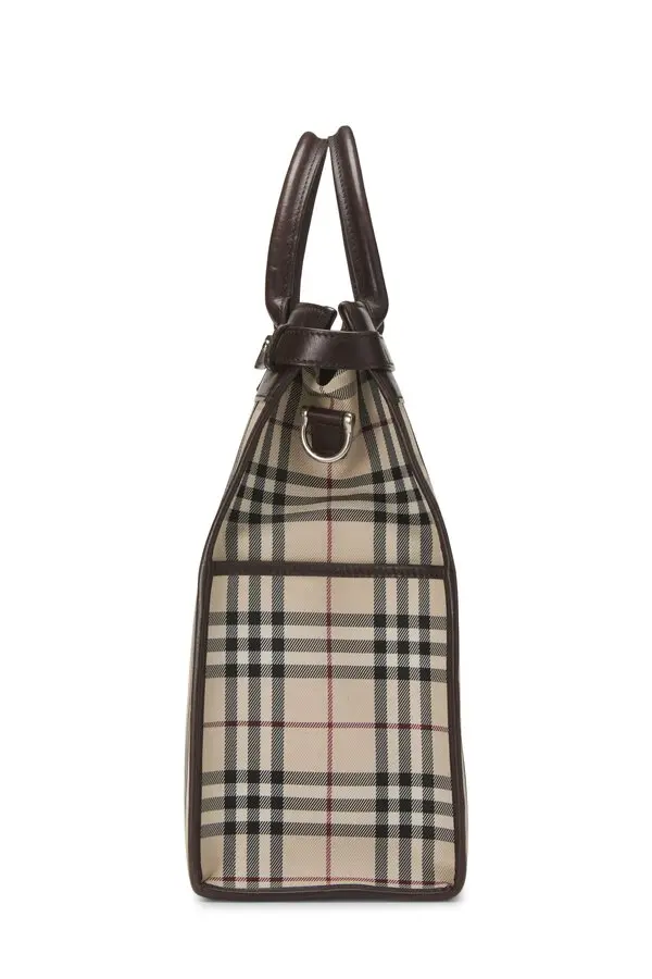 Burberry House Check Convertible Tote - Brown
