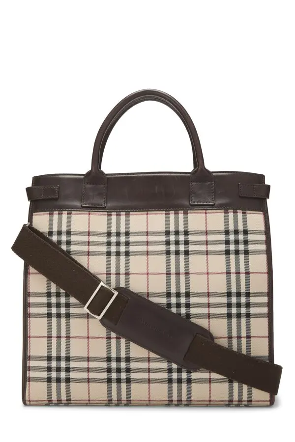 Burberry House Check Convertible Tote - Brown