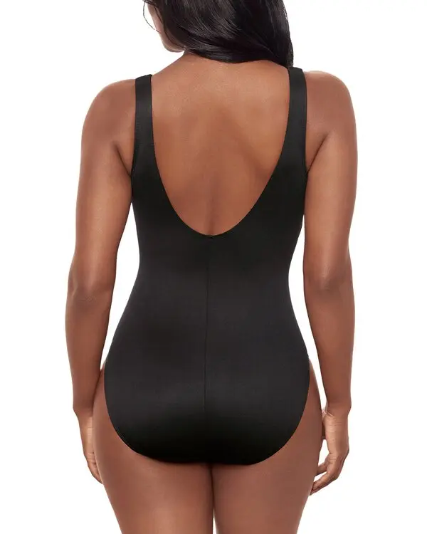 Miraclesuit Razzle Dazzle Zip One Piece Swimsuit - Black