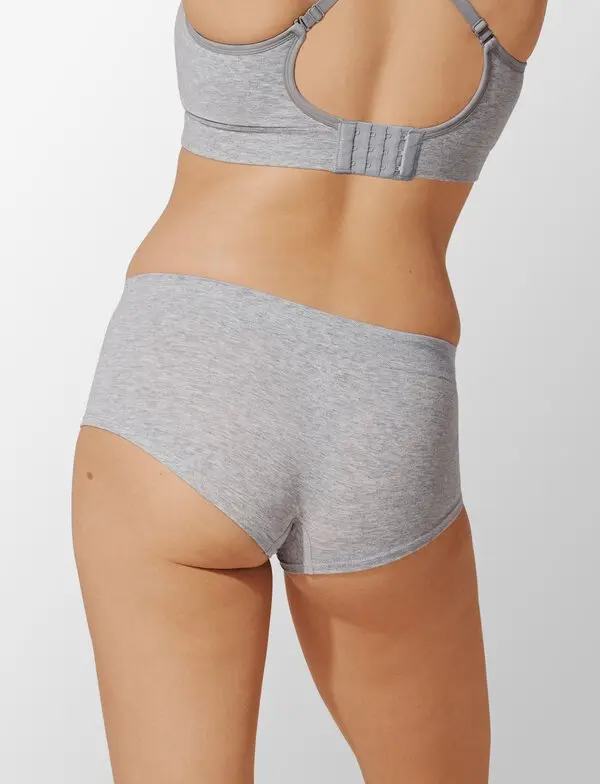 THIRDLOVE Seamless Cloud Cotton Boyshort Panty - Heather Gray