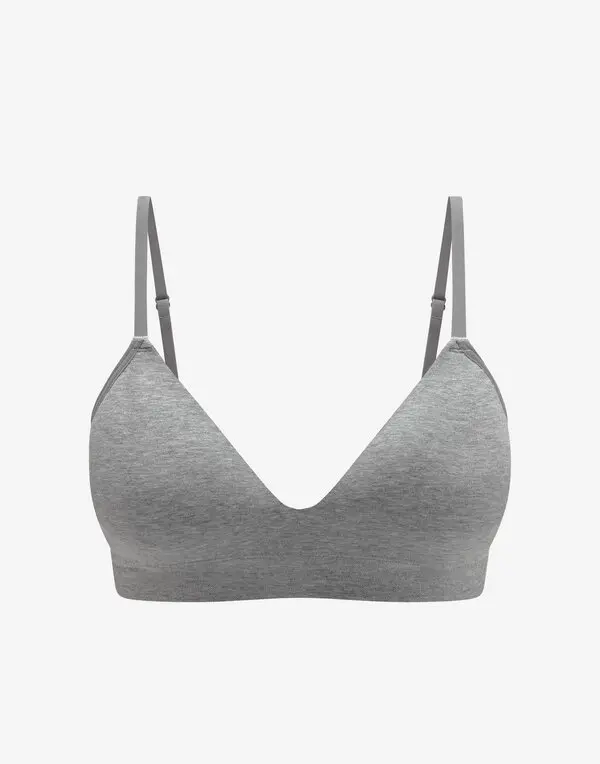 THIRDLOVE Seamless Stretch Cotton Wireless Bra - Heather Gray