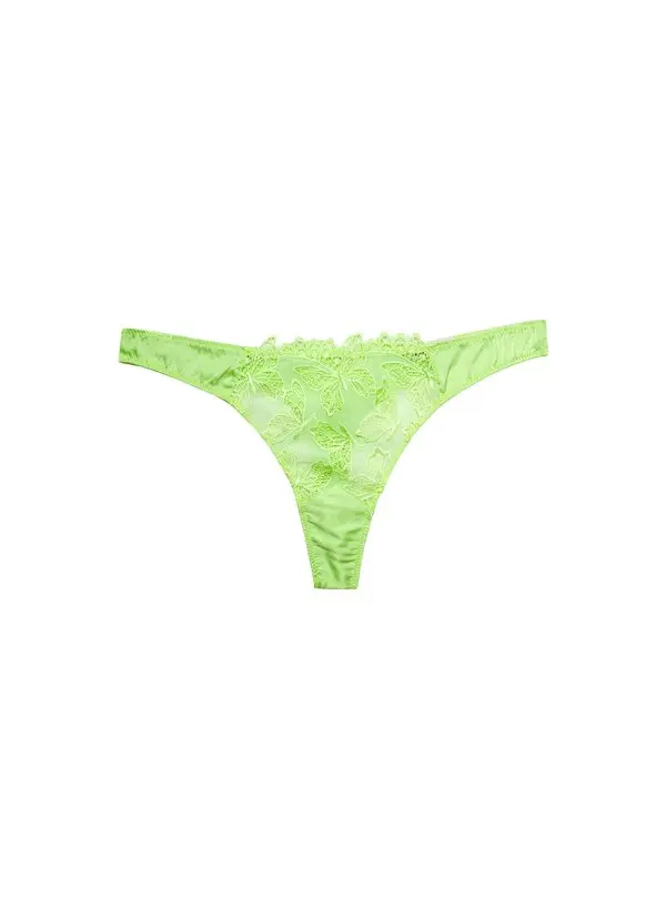 Fleur Du Mal Papillon Thong - Light Neon Green