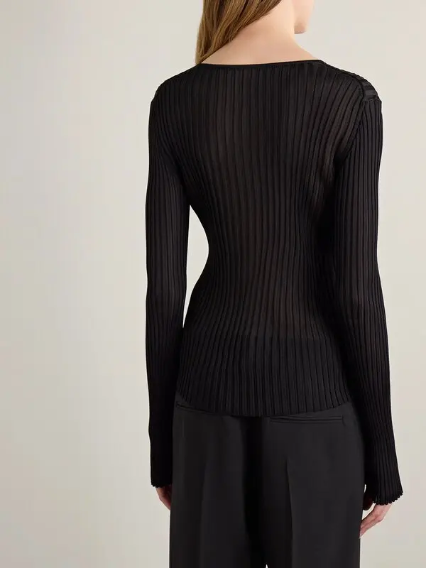 Khaite Tia Ribbed-knit Top
