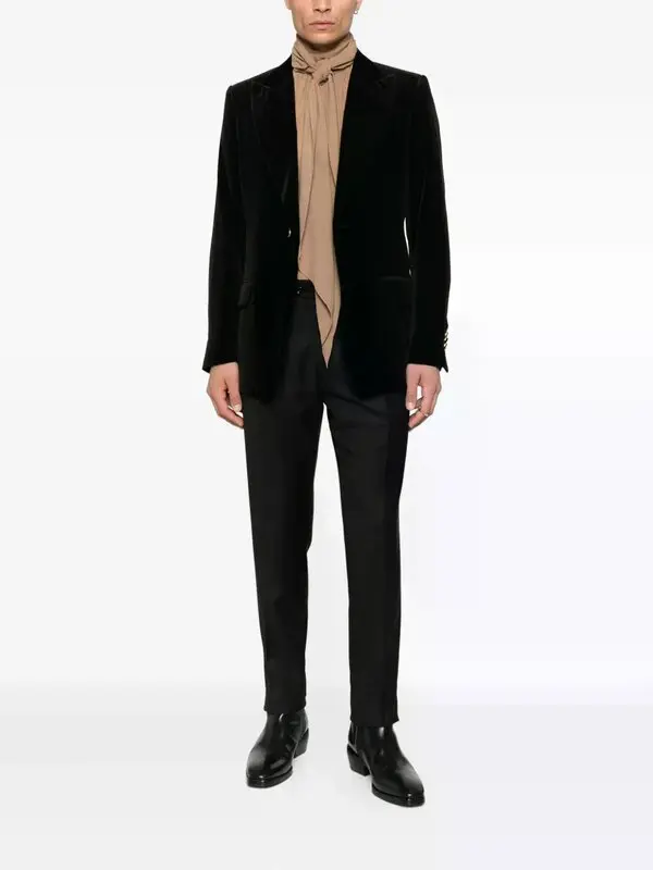 LARDINI Velvet Single-breasted Blazer