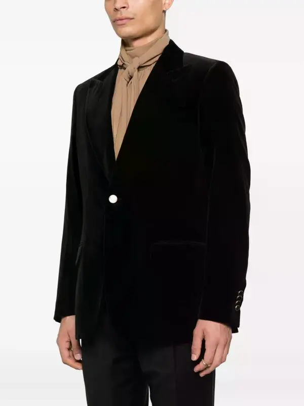 LARDINI Velvet Single-breasted Blazer