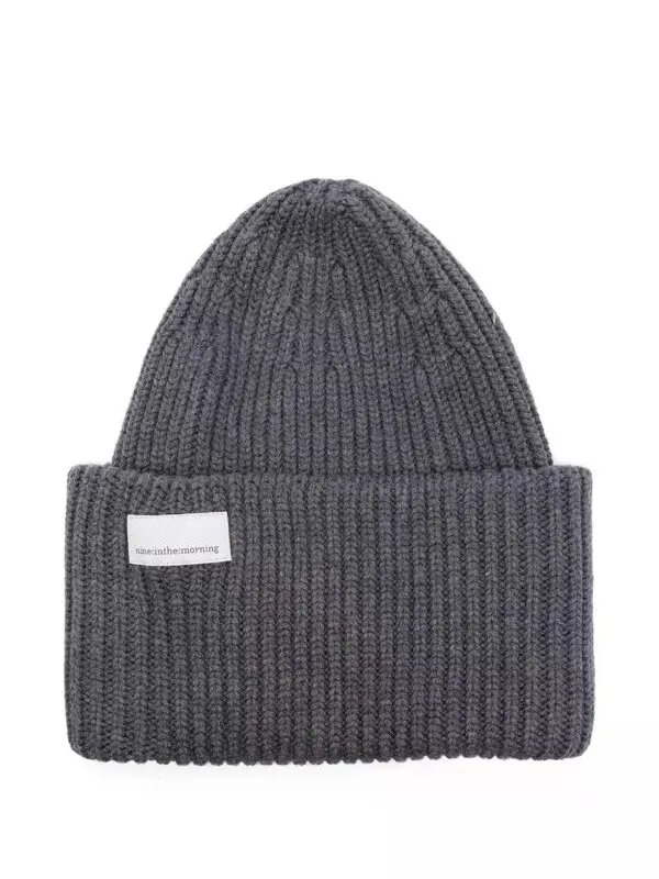 NINE:INTHE:MORNING Ribbed Wool Beanie - Grey