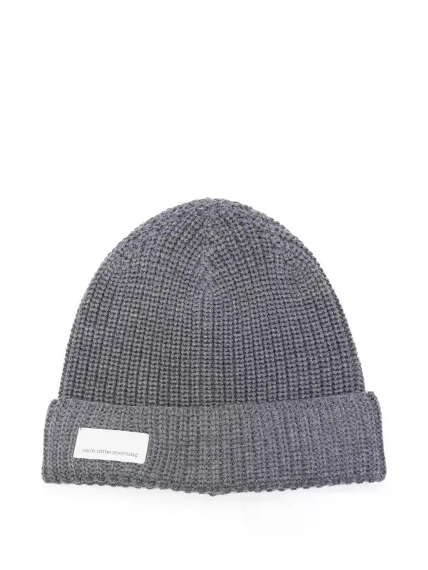 NINE:INTHE:MORNING Ribbed Wool Beanie - Grey