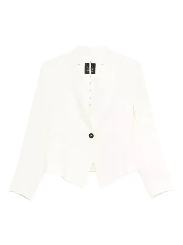 Marella Single-button Curved-hem Blazer - Neutrals