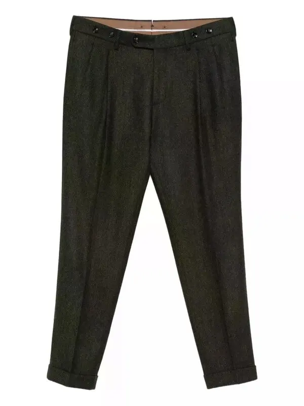 BERWICH Barber Pleated Trousers - Green