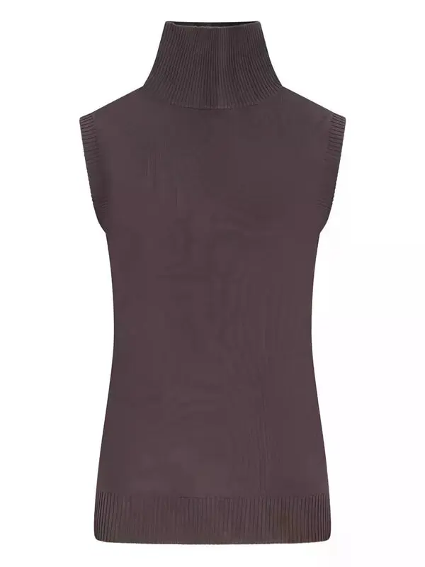 Sportmax Vertigo Turtleneck Sleeveless Top - Black