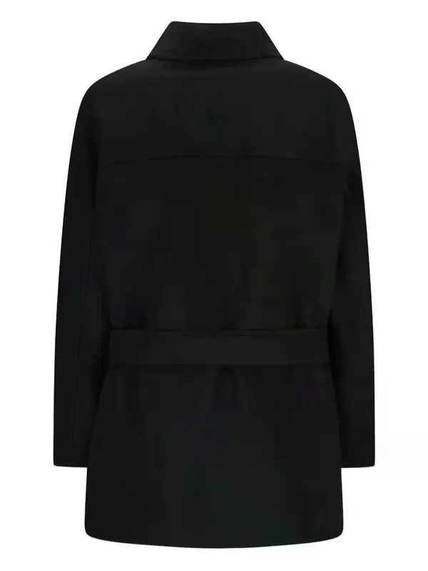 Max Mara Lembi Belted Buttoned Coat - Black