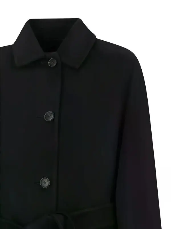 Max Mara Lembi Belted Buttoned Coat - Black