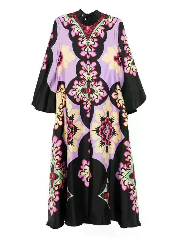 La DoubleJ Printed Silk Maxi Dress