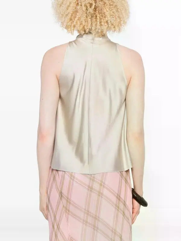 FORTE_FORTE Bow-tie Satin Top - Neutrals