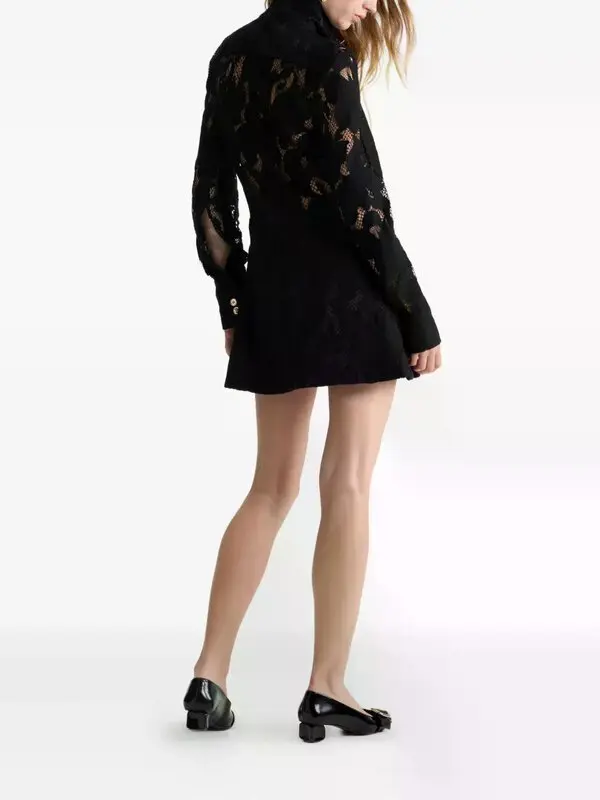PATOU Buckle-collar Lace Mini Dress