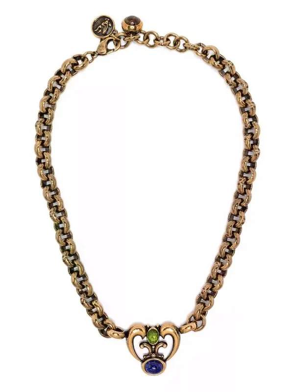 Etro Chain-link Heart-pendant Necklace - Gold