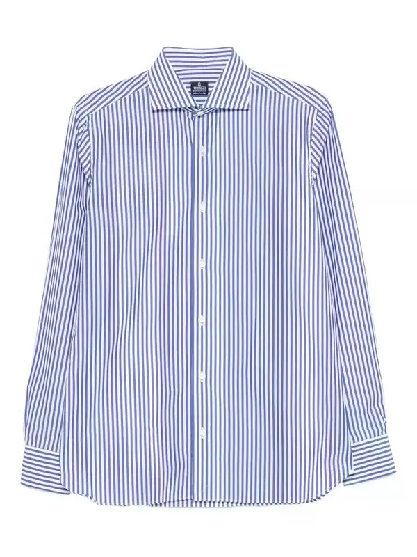TRUZZI Striped Cotton Shirt - Blue