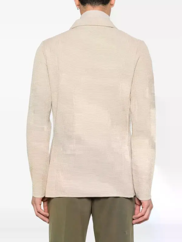 LARDINI Double-breasted Waffle-textured Jacket