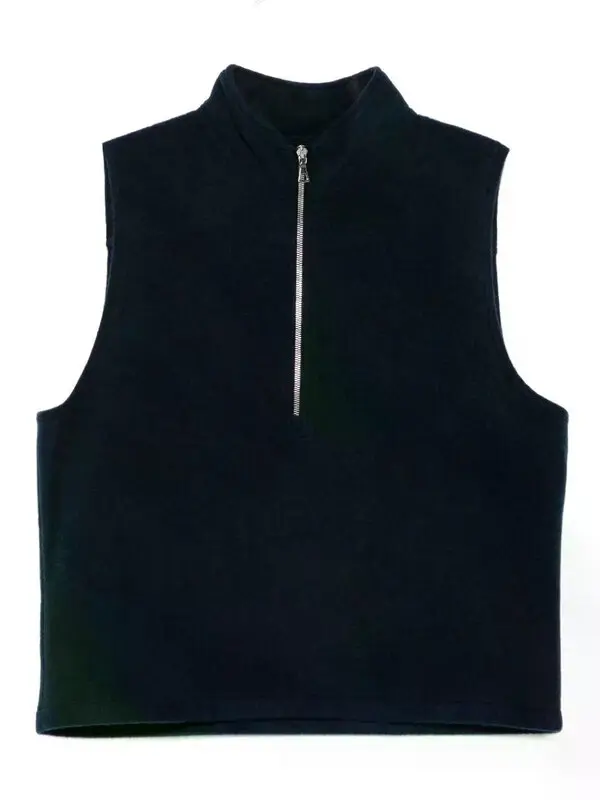 RIER Virgin Wool Zip-up Gilet - Blue