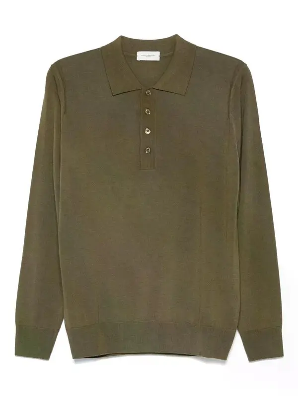 PAOLO PECORA Virgin Wool Polo Shirt - Green