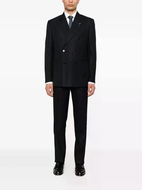LARDINI Double-breasted Pinstripe Suit