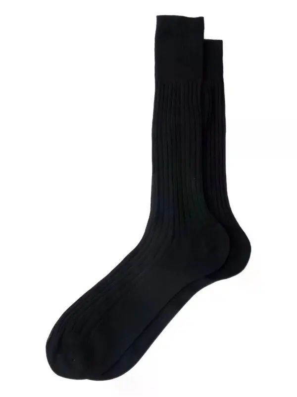 Prada Ribbed Cotton Socks - Blue