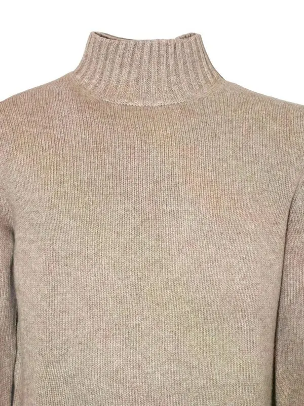 Fedeli Ribbed-trim Wool-cashmere Blend Turtleneck Sweater - Neutrals