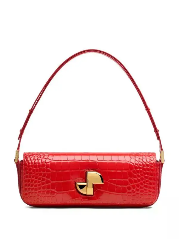 PATOU Le Lock Crocodile-embossed Shoulder Bag