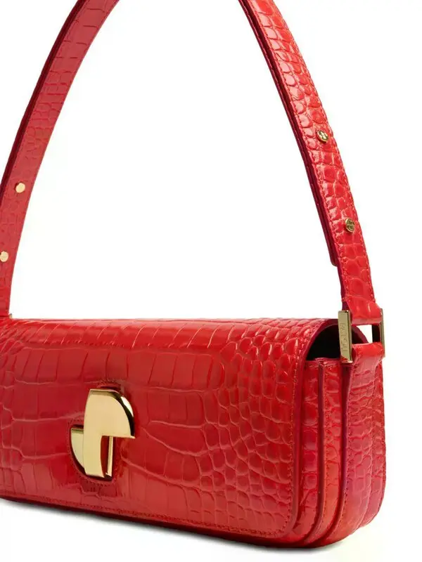 PATOU Le Lock Crocodile-embossed Shoulder Bag
