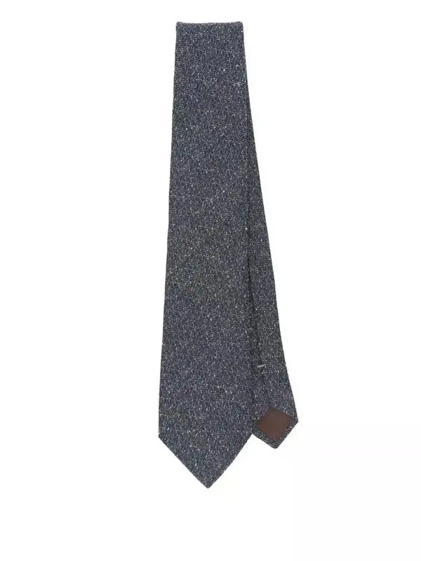 Canali Speckled Silk-wool Tie - Blue