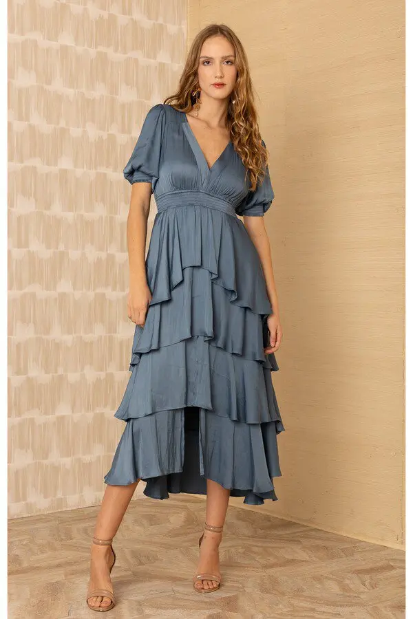 Hale Bob Milana Charmeuse Dress - Blue