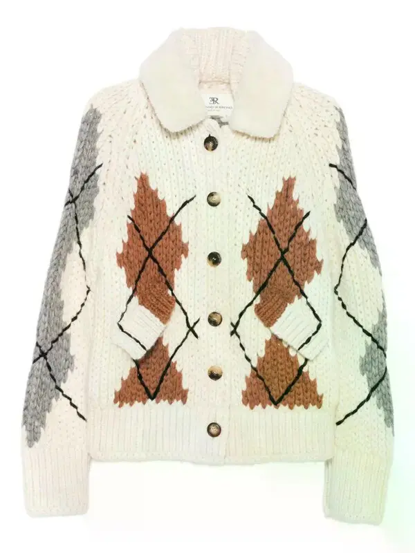 Ermanno Scervino Shearling-collar Cardigan - Neutrals