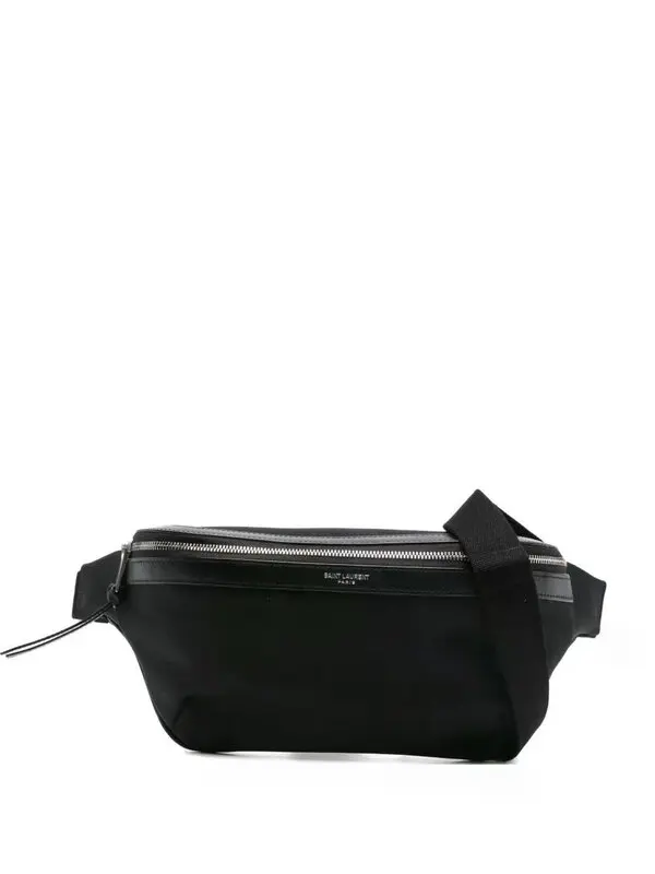 Saint Laurent Leather-trimmed Zip Belt Bag - Black