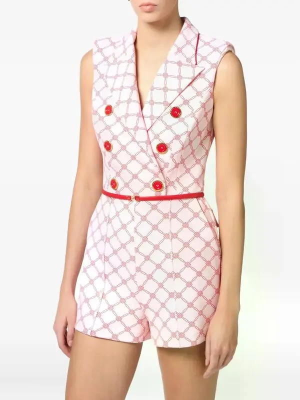 Elisabetta Franchi Double-breasted Logo-print Playsuit